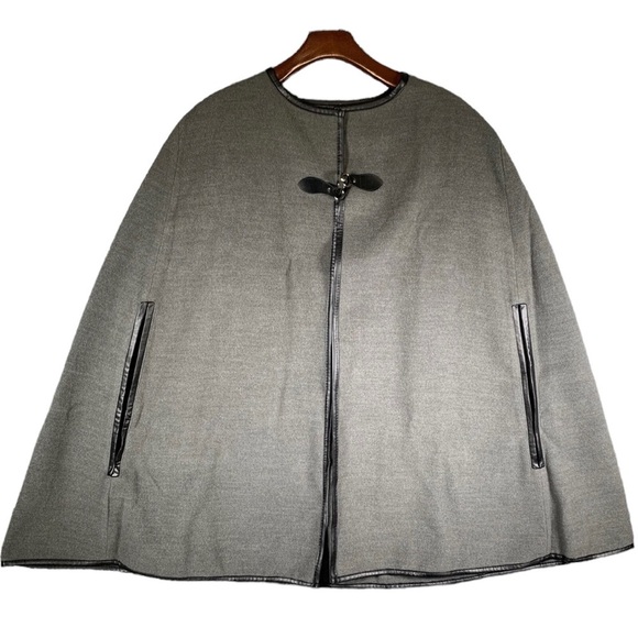 torrid | Jackets & Coats | Torrid Cape Gray With Black Trim Metal Clasp ...